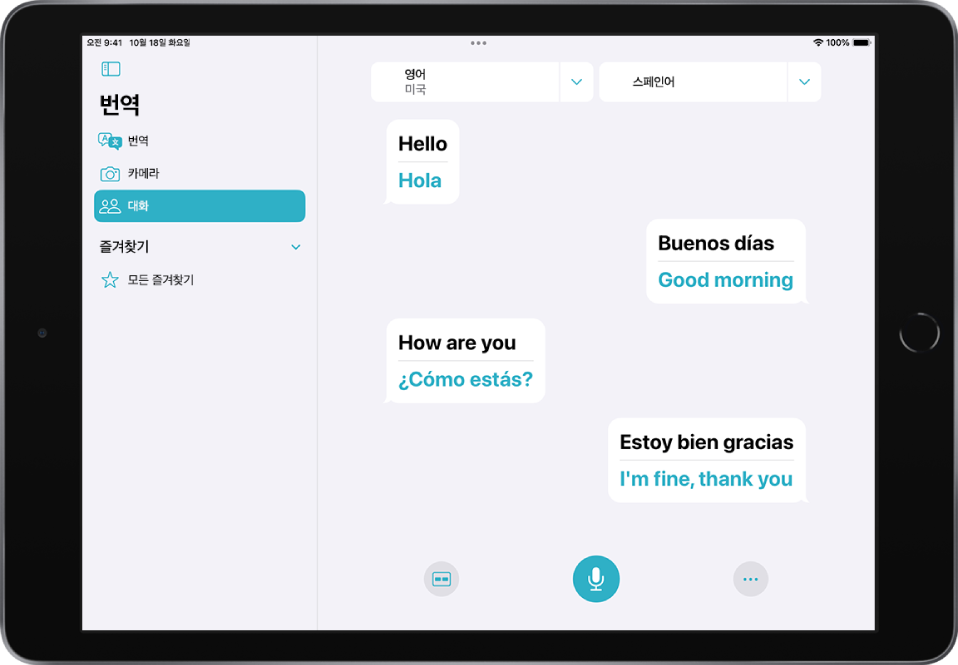 iPad에서 텍스트, 음성 및 대화 번역하기 - Apple 지원 (KR)