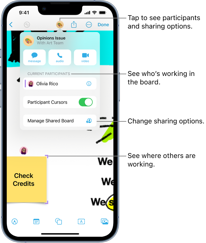 Share Freeform boards and collaborate on iPhone – Apple Support (UK)