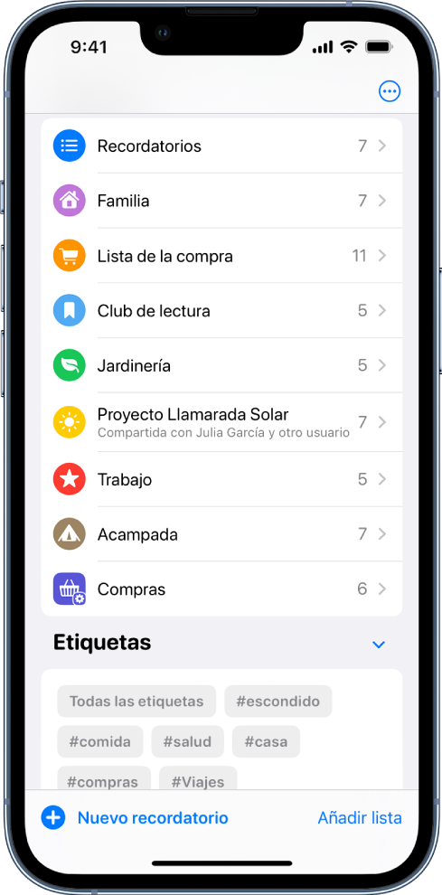 Usar listas inteligentes en la app Recordatorios en el iPhone - Soporte ...