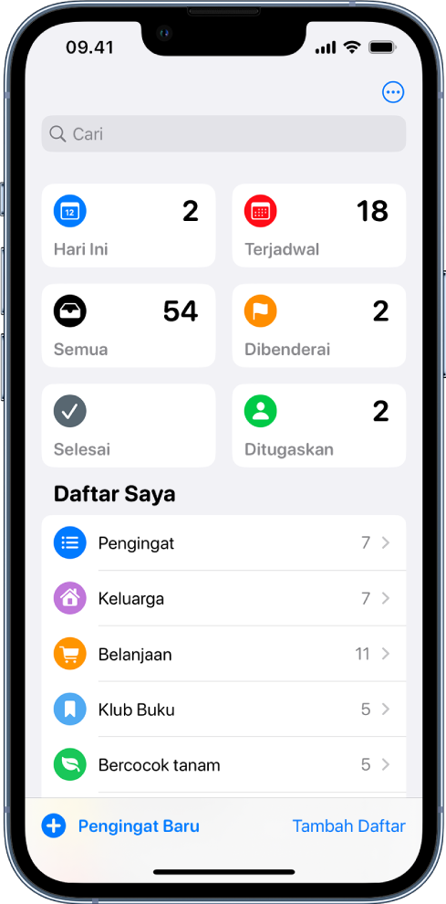 Menambahkan item ke daftar di Pengingat di iPhone - Apple Support (ID)