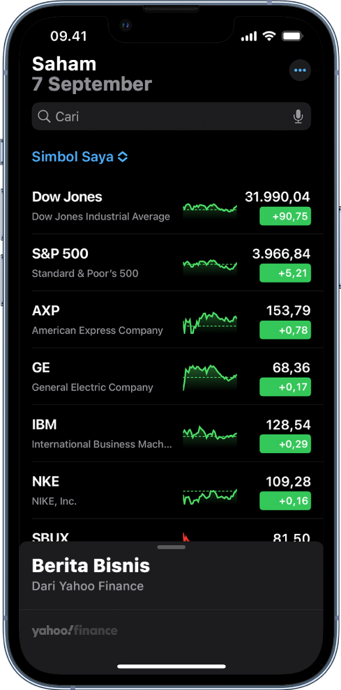 Memeriksa saham di iPhone - Apple Support (ID)