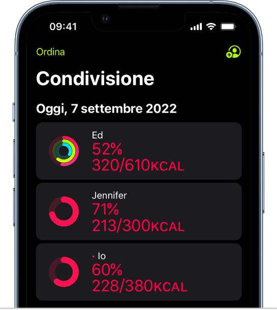 Condividere l'attività in Fitness su iPhone - Supporto Apple (CH)