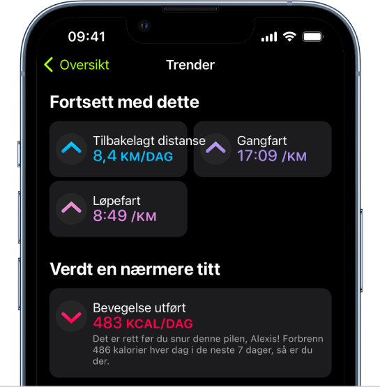 Introduksjon til Mosjon på iPhone - Apple-kundestøtte (NO)