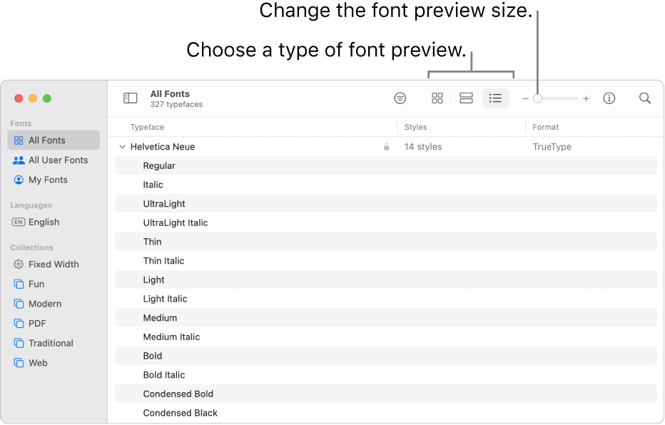 View And Print Fonts On Your Mac In Font Book Apple Support