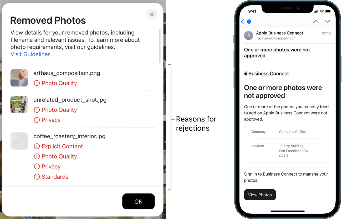 Photo and text standards and guidelines for Apple Business Connect ...
