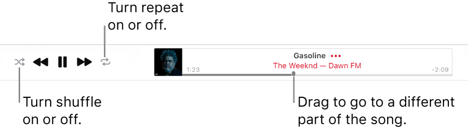 Shuffle or repeat songs in Apple Music on the web – Apple Support (UK)