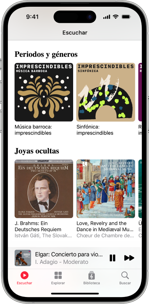 Encontrar música en Apple Music Classical en el iPhone - Soporte técnico de Apple (CO)