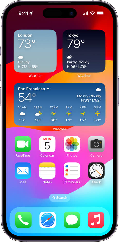Use os widgets do Tempo no iPhone - Suporte da Apple (BR)