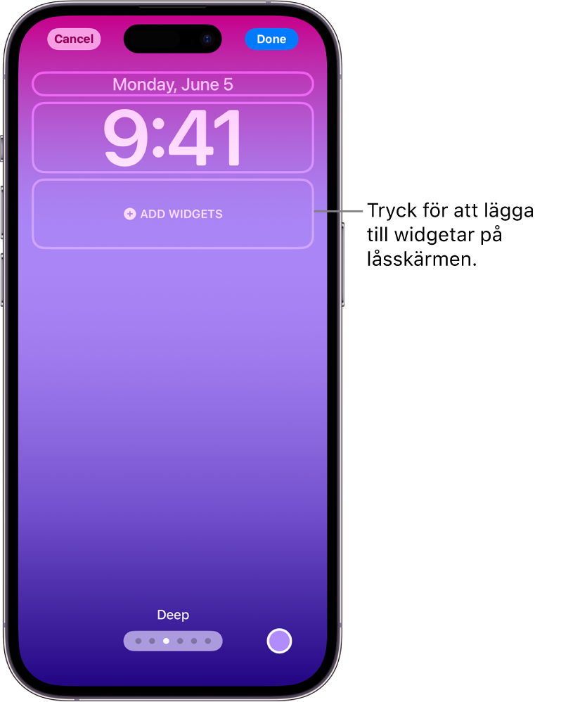 Skapa en anpassad iPhone-låsskärm - Apple-support (SE)