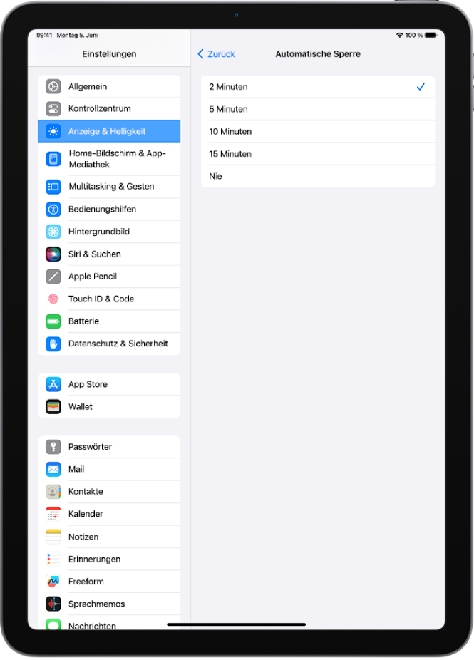 Festlegen eines Codes auf dem iPad - Apple Support (DE)