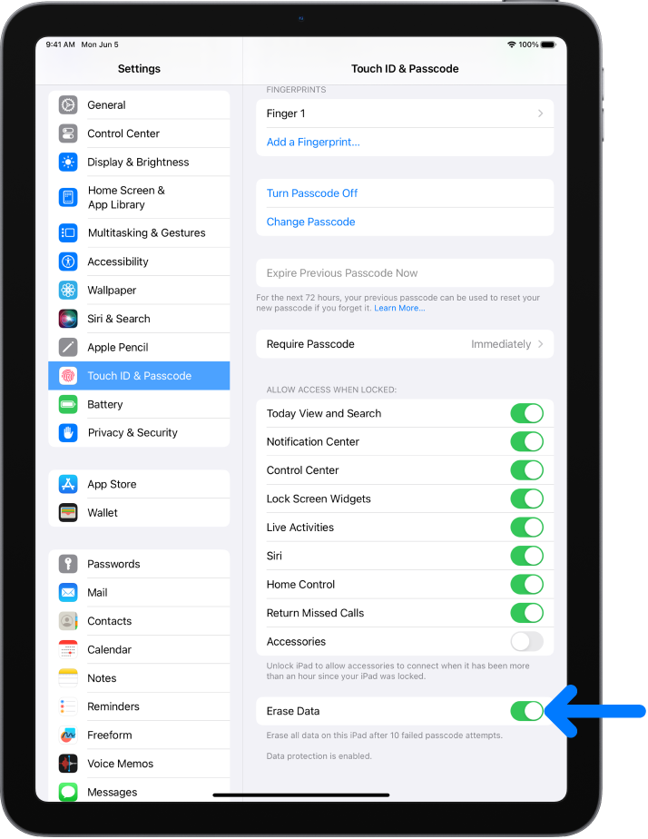 Defina um código no iPad - Suporte da Apple (BR)