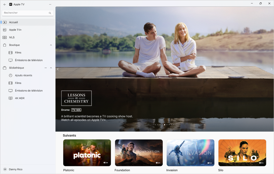 Explorer Accueil dans l’app Apple TV sur Windows – Assistance Apple (CA)