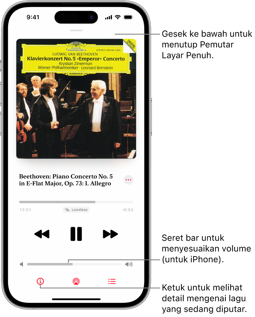 Menggunakan kontrol pemutar musik di Apple Music Classical - Apple Support (ID)