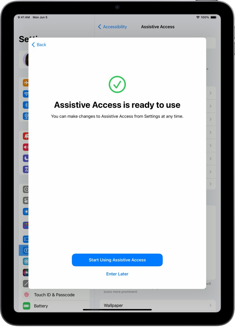 Set up Assistive Access on iPad - Apple Support (AE)