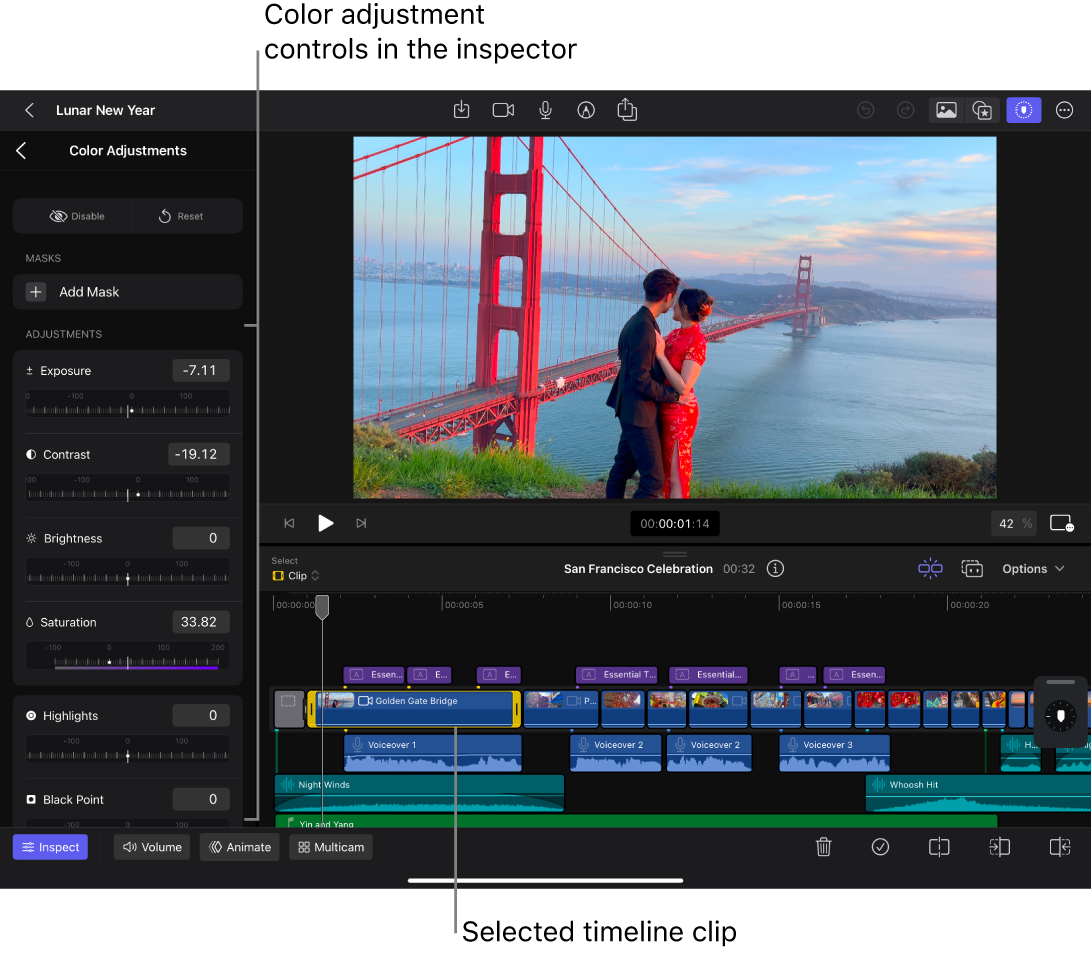 在 iPad 版 Final Cut Pro 中调整颜色 - 官方 Apple 支持 (中国)