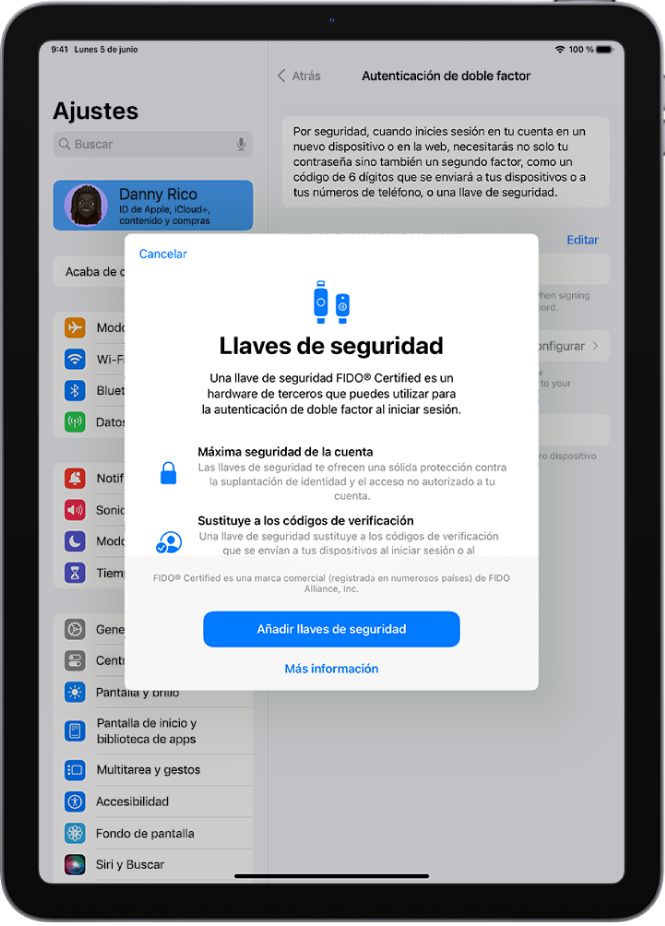 Usar llaves de seguridad para iniciar sesión en la cuenta de tu ID de ...