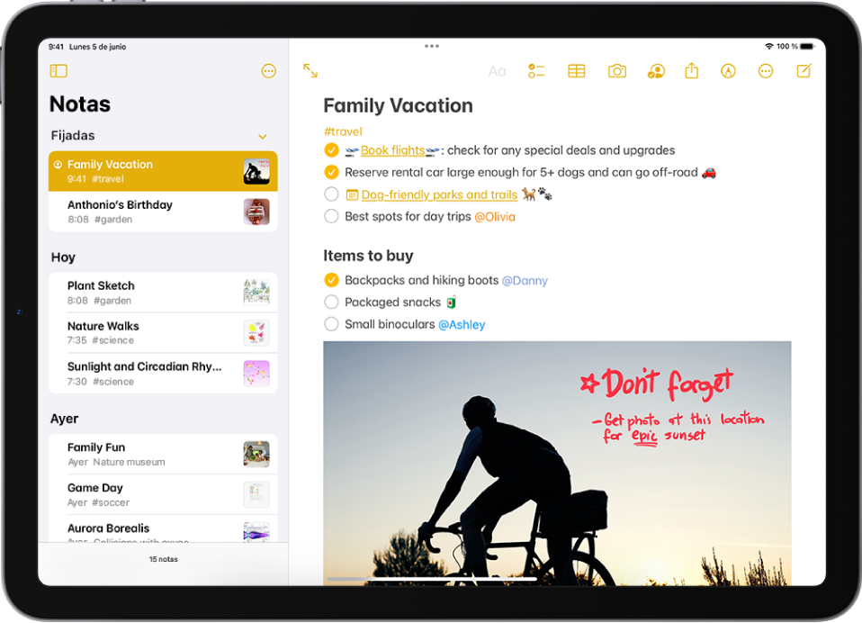 Añadir enlaces en la app Notas en el iPad - Soporte técnico de Apple (ES)