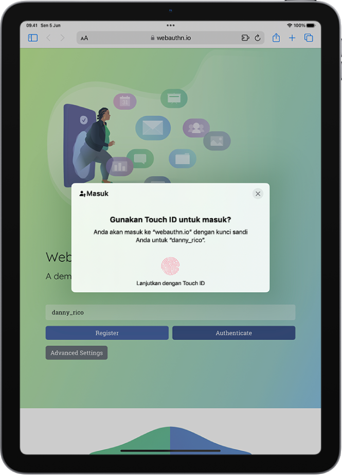 Menggunakan kunci sandi untuk masuk ke app dan situs web di iPad - Apple Support (ID)