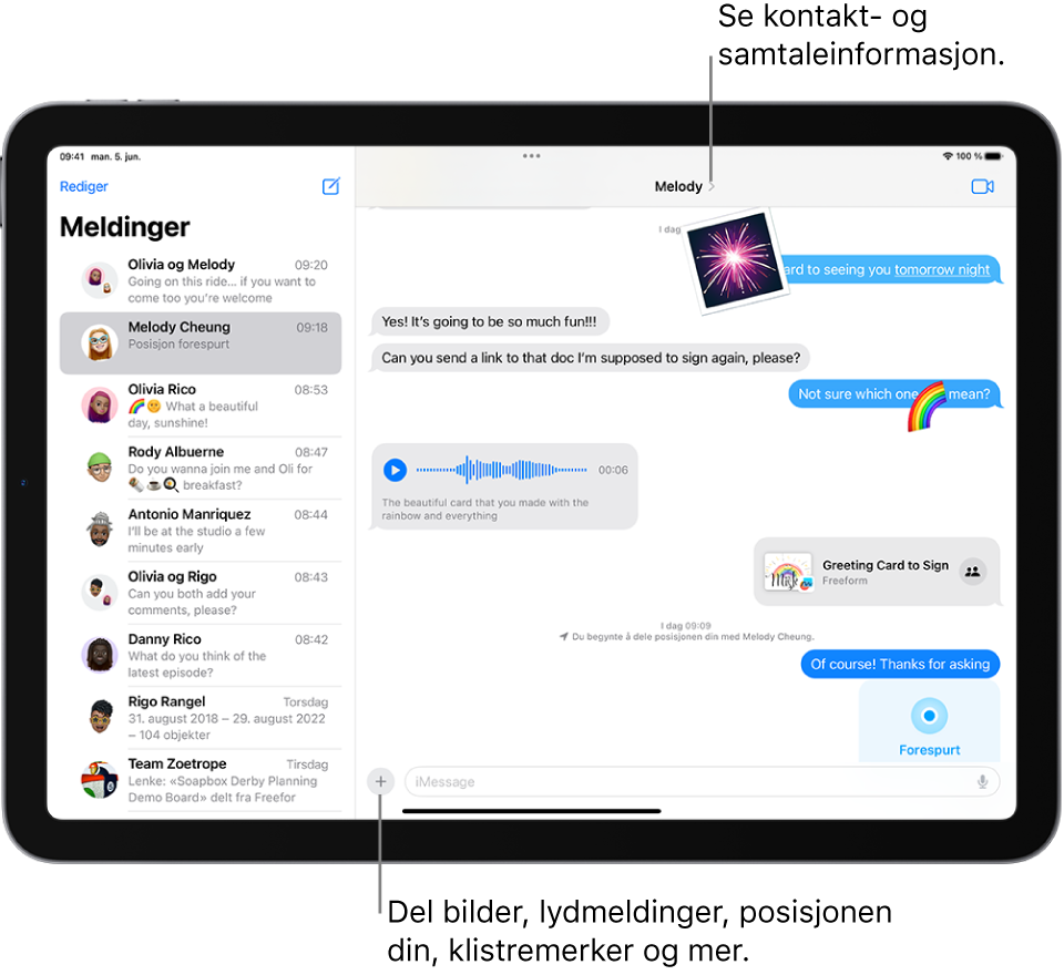 Send og svar på meldinger på iPad - Apple-kundestøtte (NO)