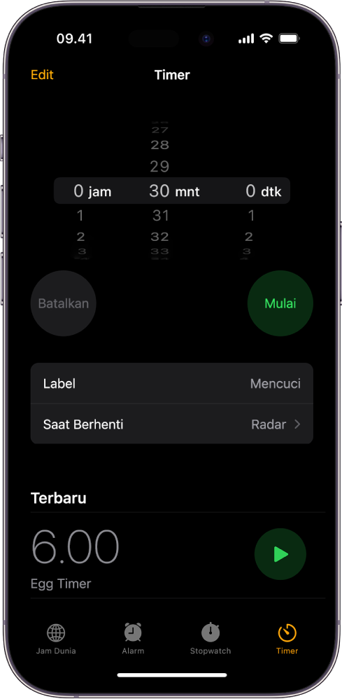 Menggunakan beberapa timer di Jam di iPhone - Apple Support (ID)