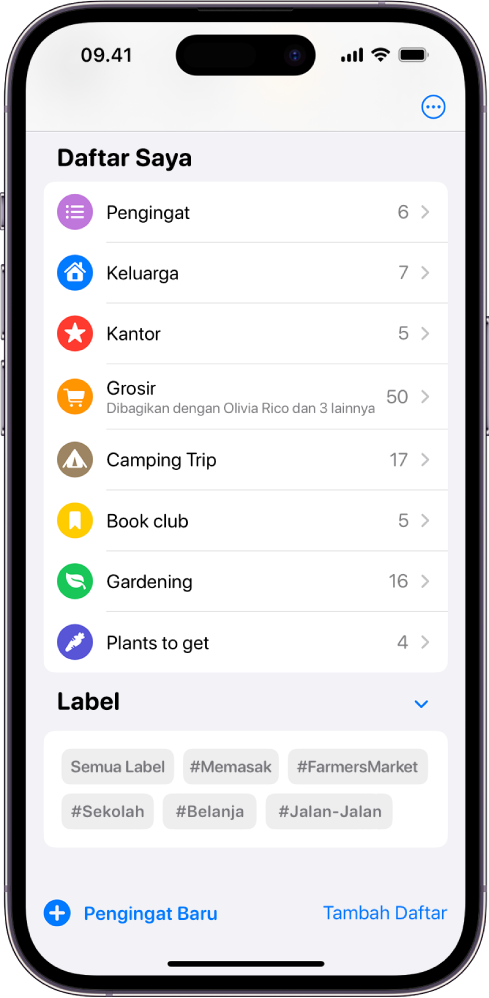 Menggunakan Daftar Cerdas di Pengingat di iPhone - Apple Support (ID)
