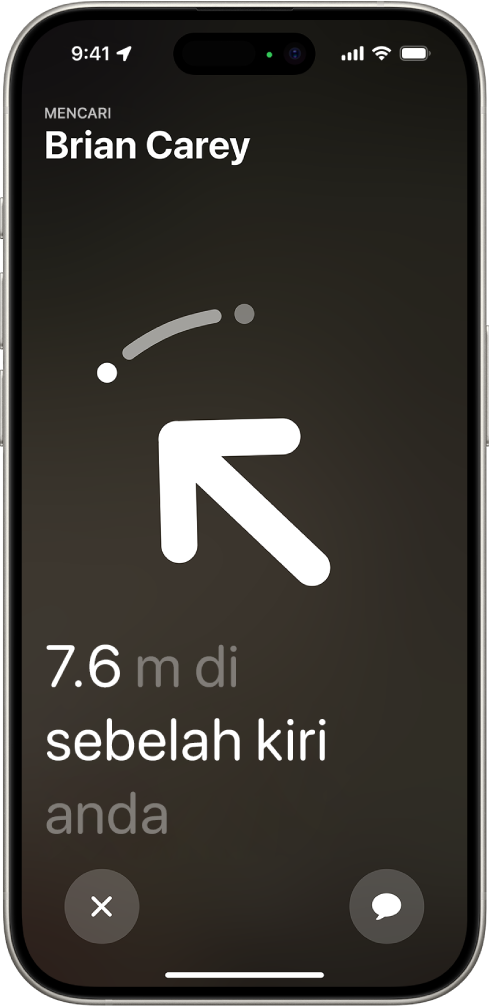 Gunakan Pencarian Tepat pada iPhone 15 untuk berjumpa dengan rakan - Sokongan Apple (MY)