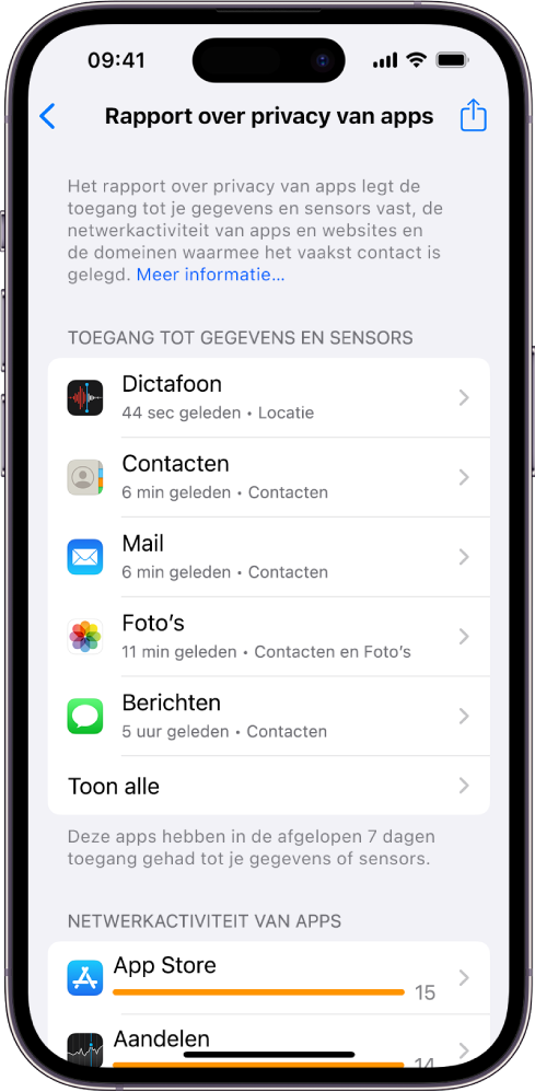 De toegang tot informatie in apps beheren op de iPhone - Apple Support (NL)