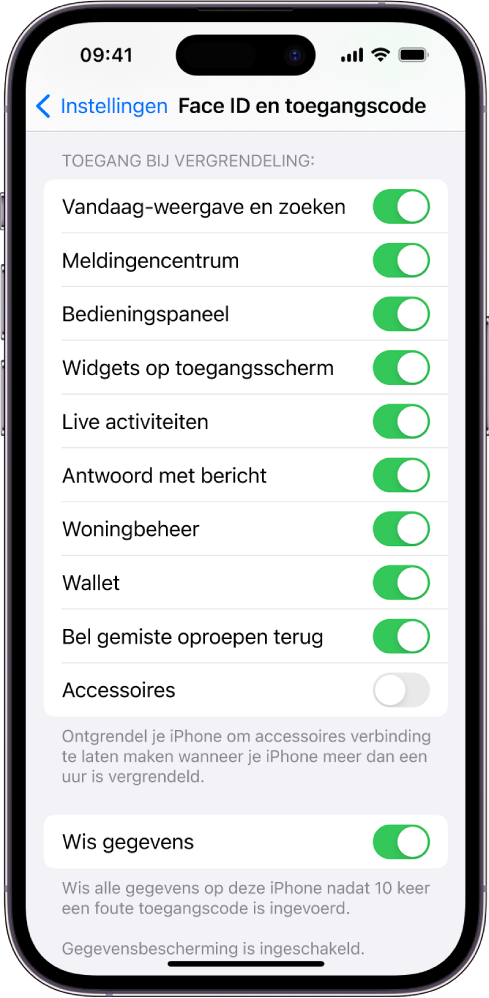 De toegang tot informatie op het iPhone-toegangsscherm beheren - Apple ...