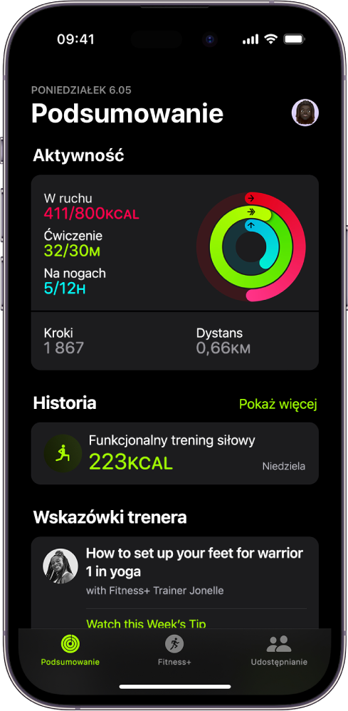Pierwsze kroki w aplikacji Fitness na iPhonie - Wsparcie Apple (PL)