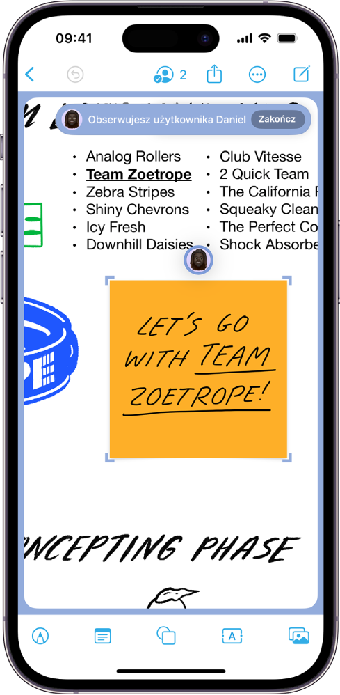 Pierwsze kroki w aplikacji Freeform na iPhonie - Wsparcie Apple (PL)