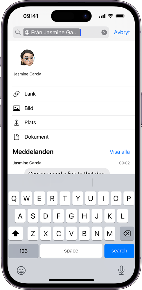 Söka i Meddelanden på iPhone - Apple-support (SE)