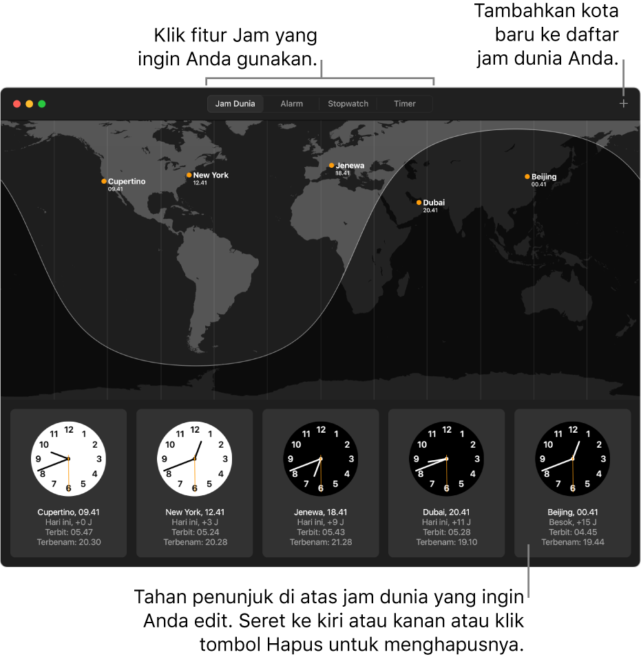 Petunjuk Pengguna Jam - Apple Support (ID)