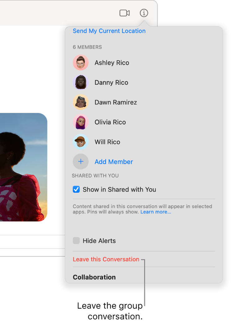 Manage a group conversation in Messages on Mac - Apple Support
