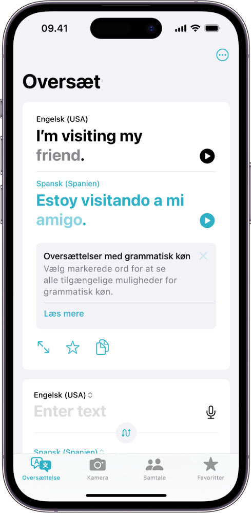 Oversæt tekst, tale og samtaler på iPhone - Apple-support (DK)