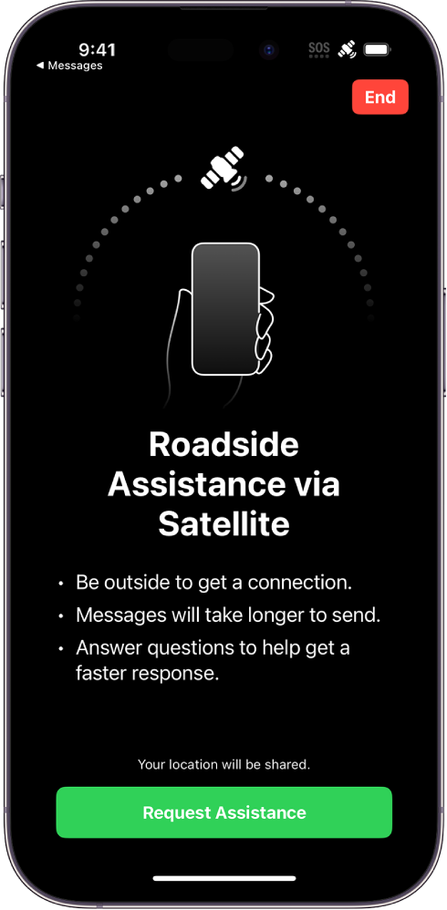 Request Roadside Assistance via satellite on your iPhone - Apple ...
