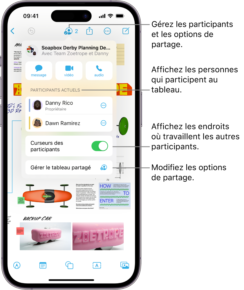 Partager des tableaux Freeform et collaborer sur l’iPhone – Assistance ...