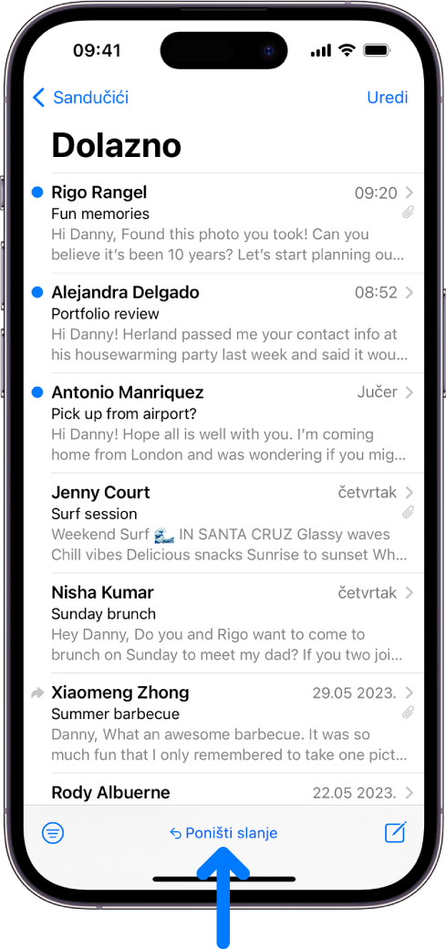 Poništavanje slanja e-maila značajkom Poništi slanje na iPhoneu - Apple ...