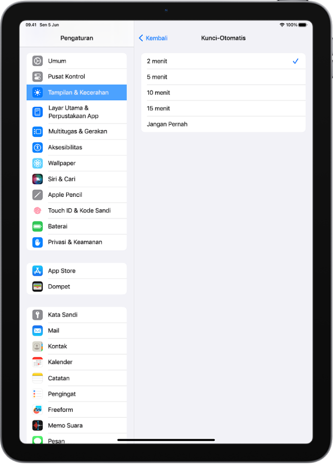 Mengatur kode sandi di iPad - Apple Support (ID)