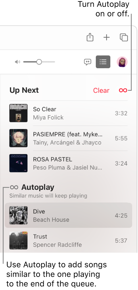Queue up your songs in Apple Music on the web - Apple Support