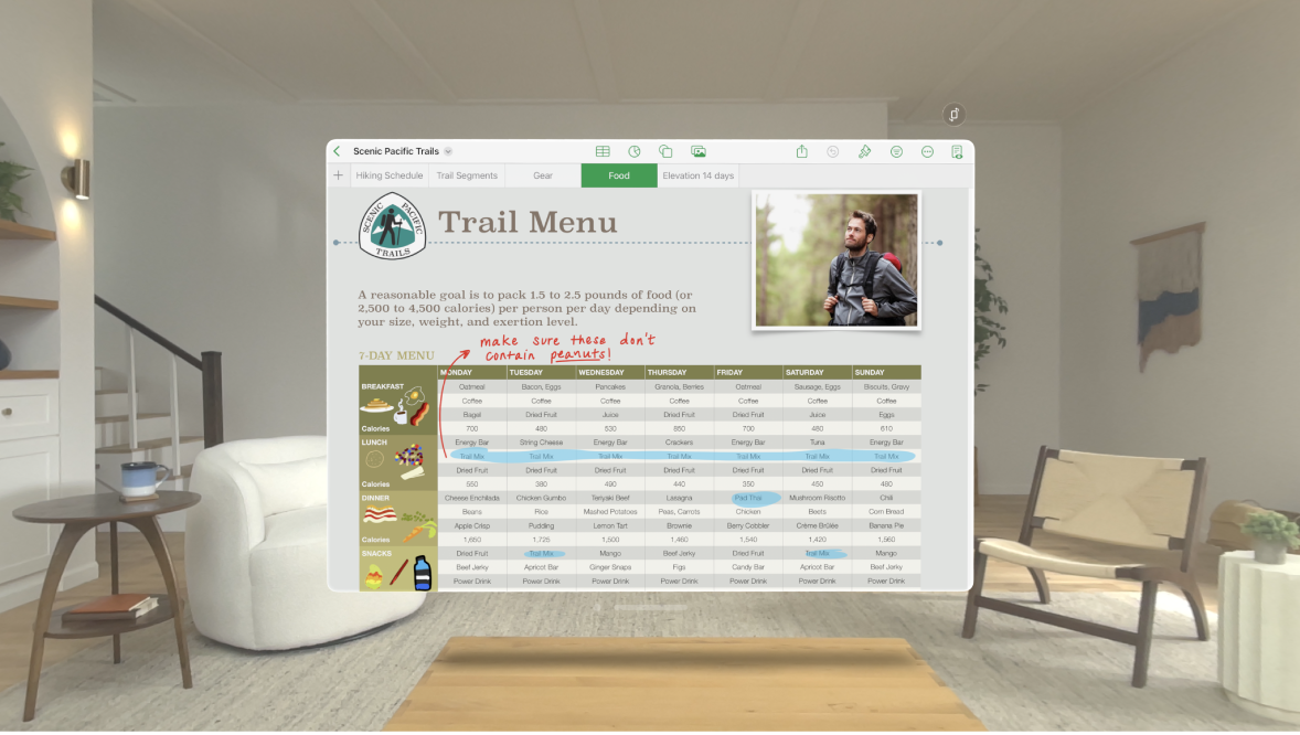 Get started with Numbers on Apple Vision Pro - Apple Support (CH)