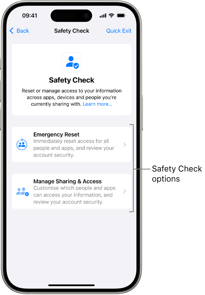 Safety Check for an iPhone with iOS 16 or later – Apple Support (AU)