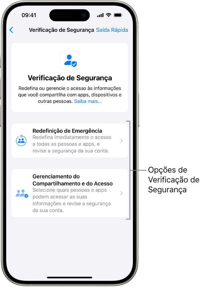 Verificação de Segurança no iPhone com iOS 16 ou posterior - Suporte da ...