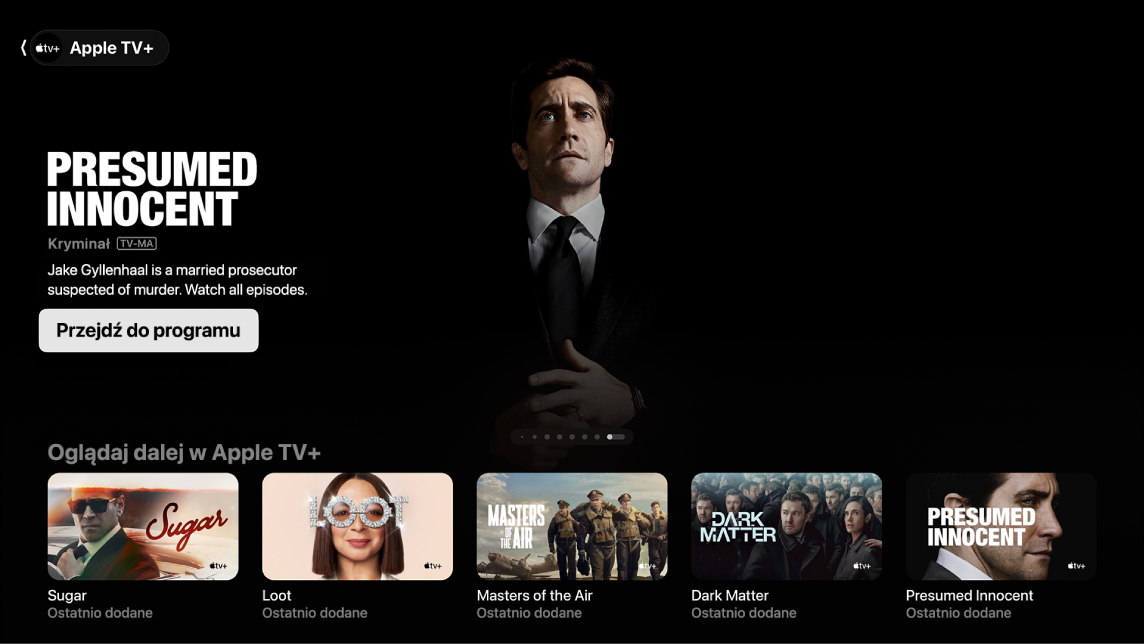 Oglądanie zawartości Apple TV+ Originals w aplikacji Apple TV ...