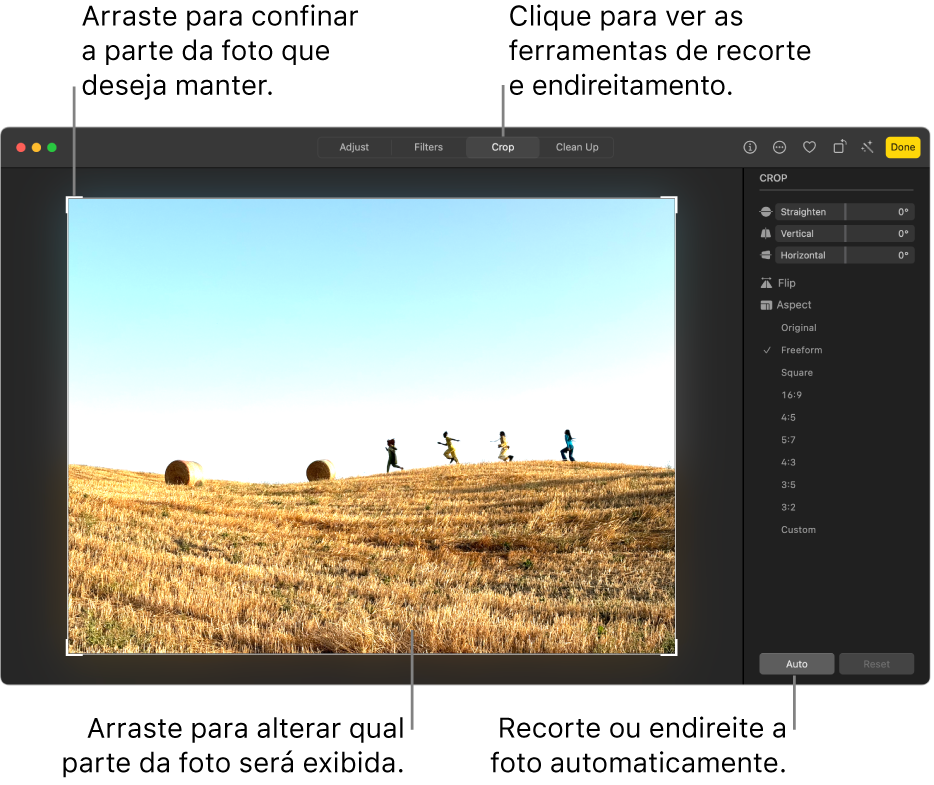 Recorte e endireite fotos e vídeos no Mac - Suporte da Apple (BR)