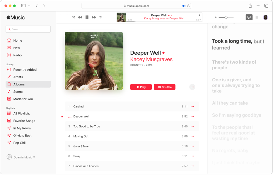 Mostrar la letra de las canciones en Apple Music en la web - Soporte ...