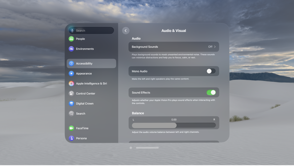 Change notification settings and device sounds on Apple Vision Pro ...