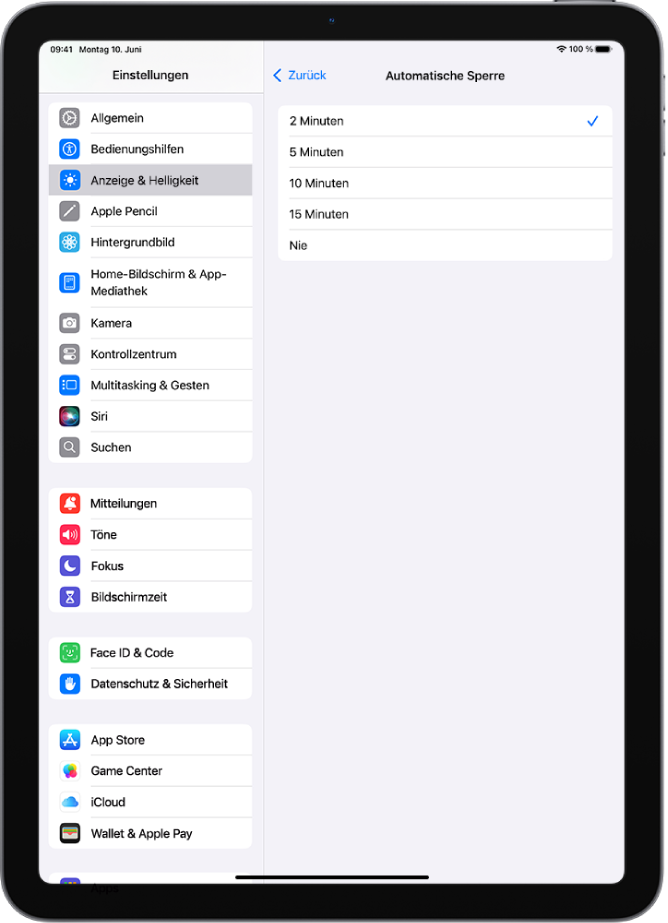 Code auf dem iPad festlegen - Apple Support (DE)