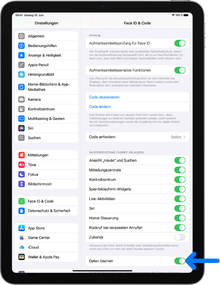 Code auf dem iPad festlegen - Apple Support (DE)