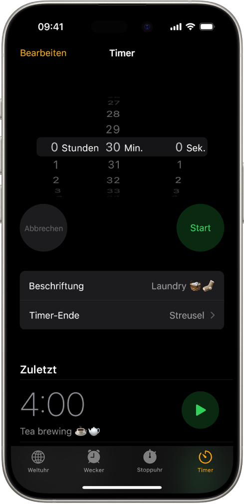 Timer in der App „Uhr“ auf dem iPhone einstellen - Apple Support (DE)