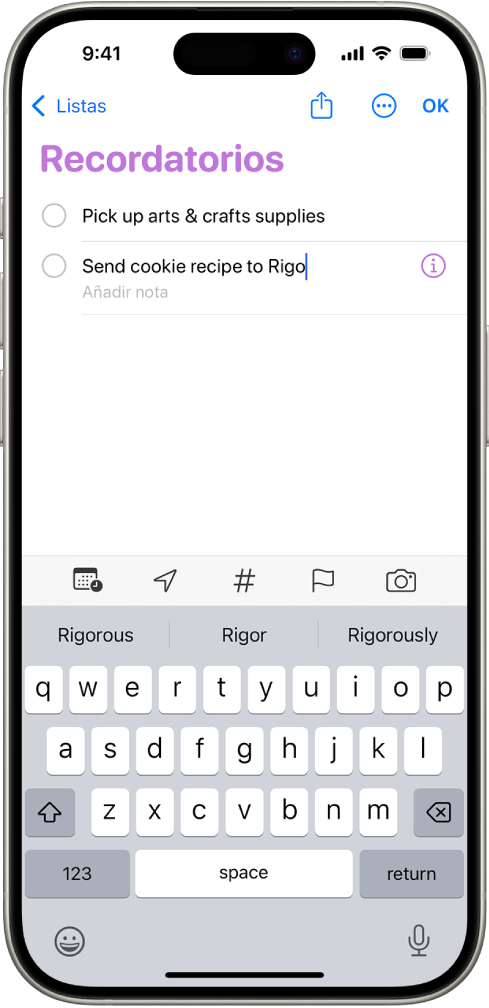 Introducción a la app Recordatorios del iPhone - Soporte técnico de ...